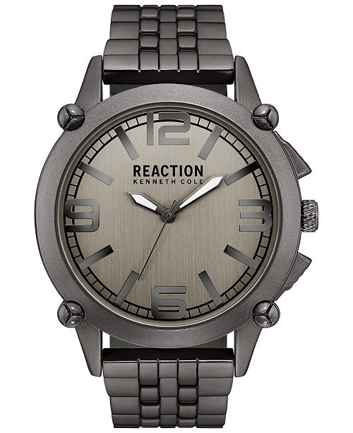 Kenneth Cole Reaction Men's Gunmetal Bracelet Watch 49mm 10030948 ...
