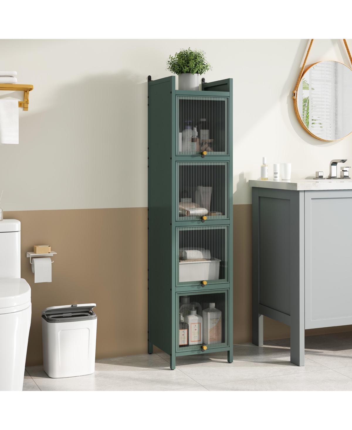 Click here for Flynama Modern 5-Tier Storage Cabinet Iron Frame F... prices