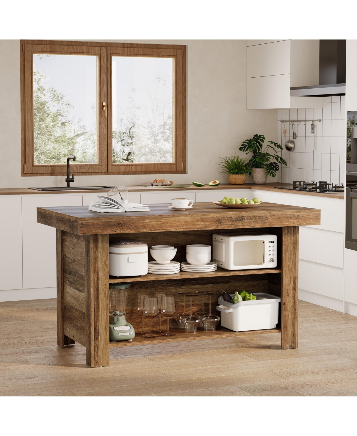 Click here for Tribesigns 3-Tier Kitchen Island with Storage  55... prices