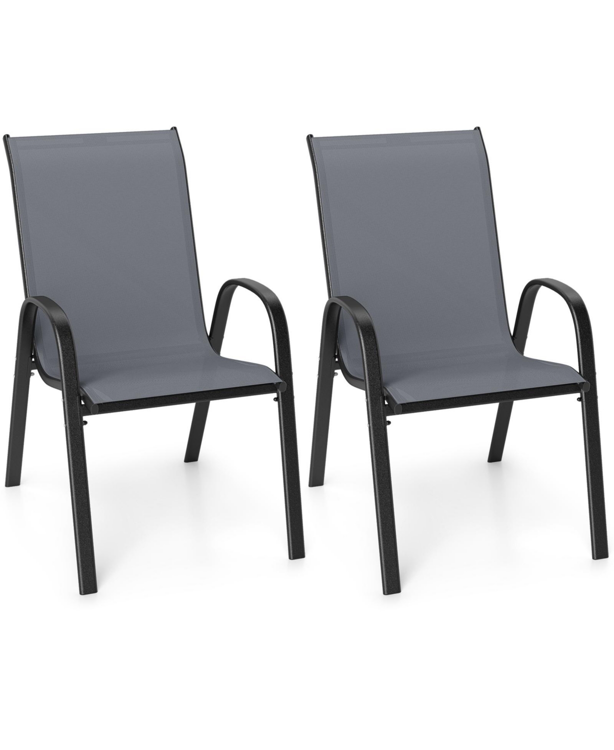 Click here for Costway Patio Dining Chairs Stackable Armrest Spac... prices