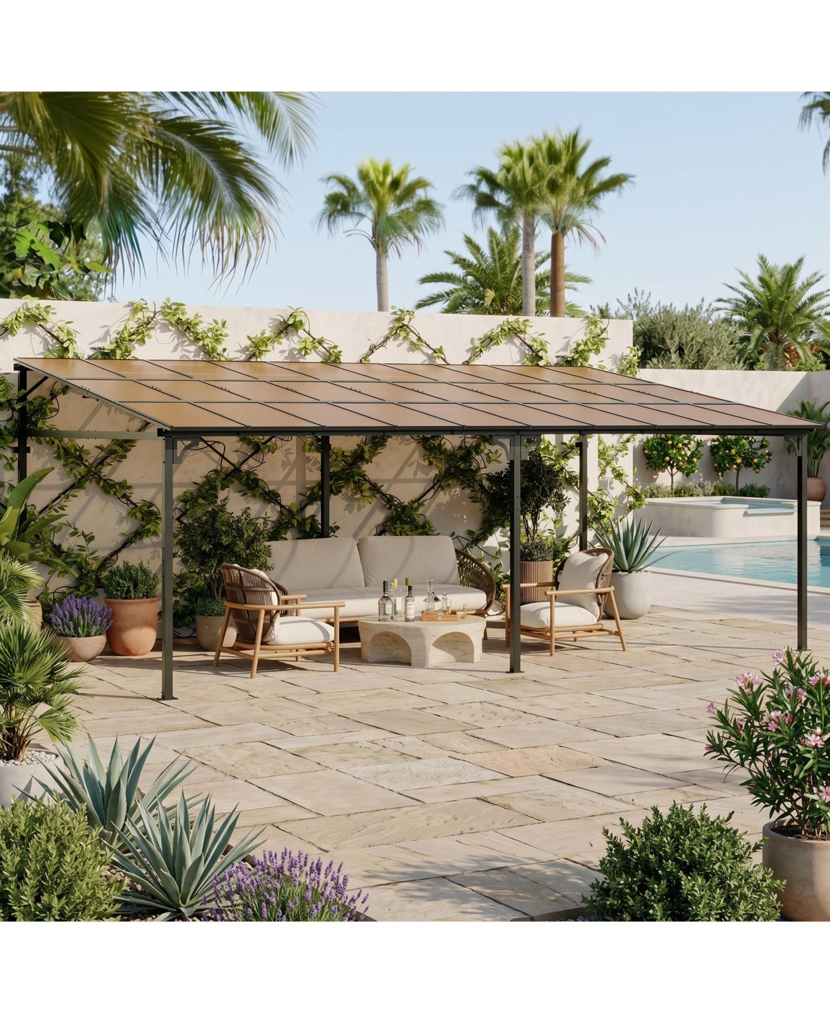 Click here for Homfan Lean to Gazebo  Wall Mounted Hardtop Metal... prices
