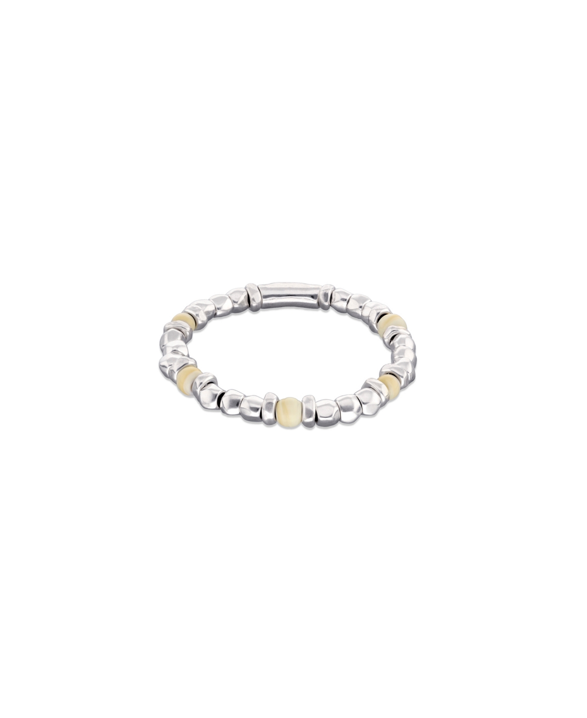 Click here for UNODE50 Bracelet with marfil beads - White prices