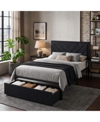 Click here for Homfan Upholstered Metal Platform Bed Frame With C... prices