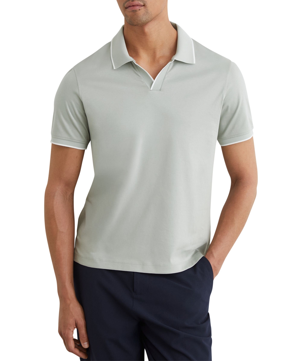 Click here for Reiss Mens Nico Air-Water Cotton Tipped Polo Shirt... prices