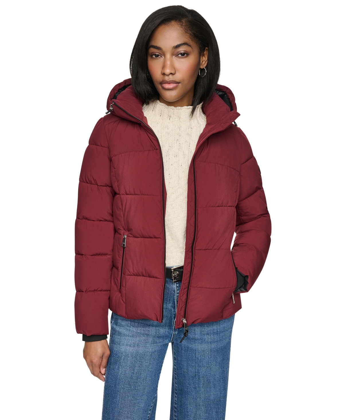Click here for Dkny Womens Midweight Everyday Hooded Puffer Coat... prices