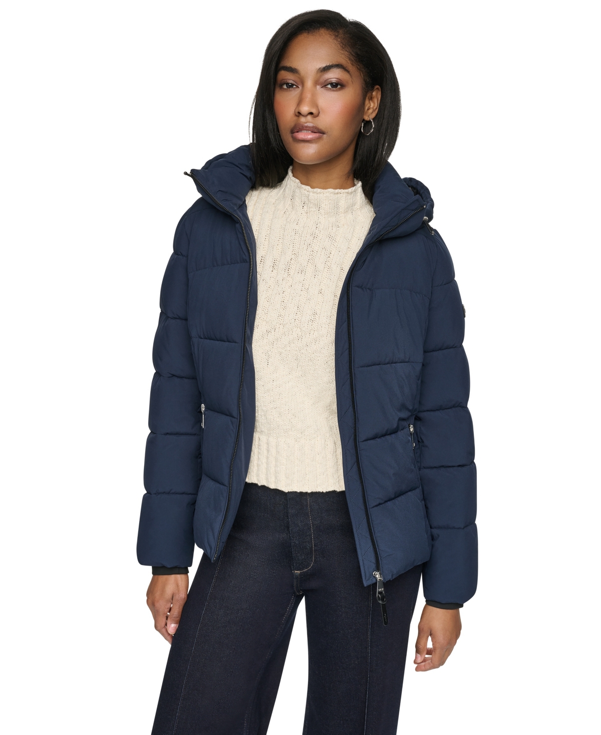 Click here for Dkny Womens Midweight Everyday Hooded Puffer Coat... prices