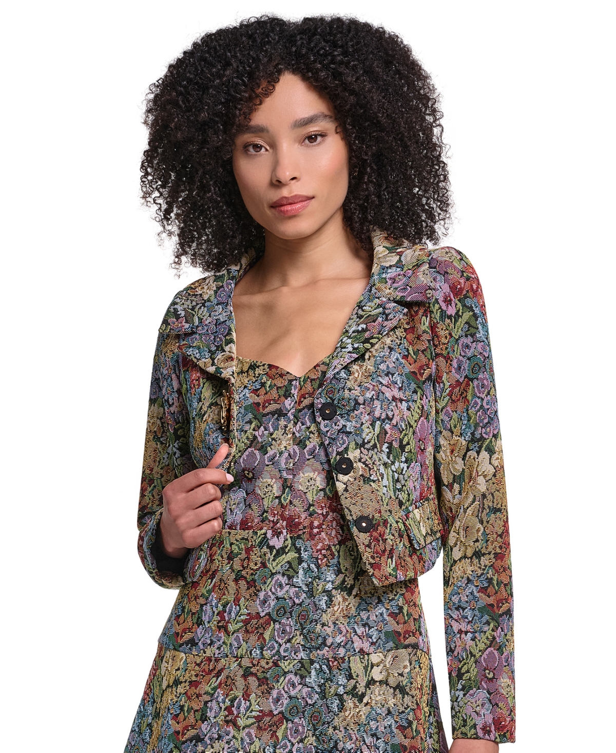 Click here for Karl Lagerfeld Paris Womens Floral Tapestry Jacket... prices