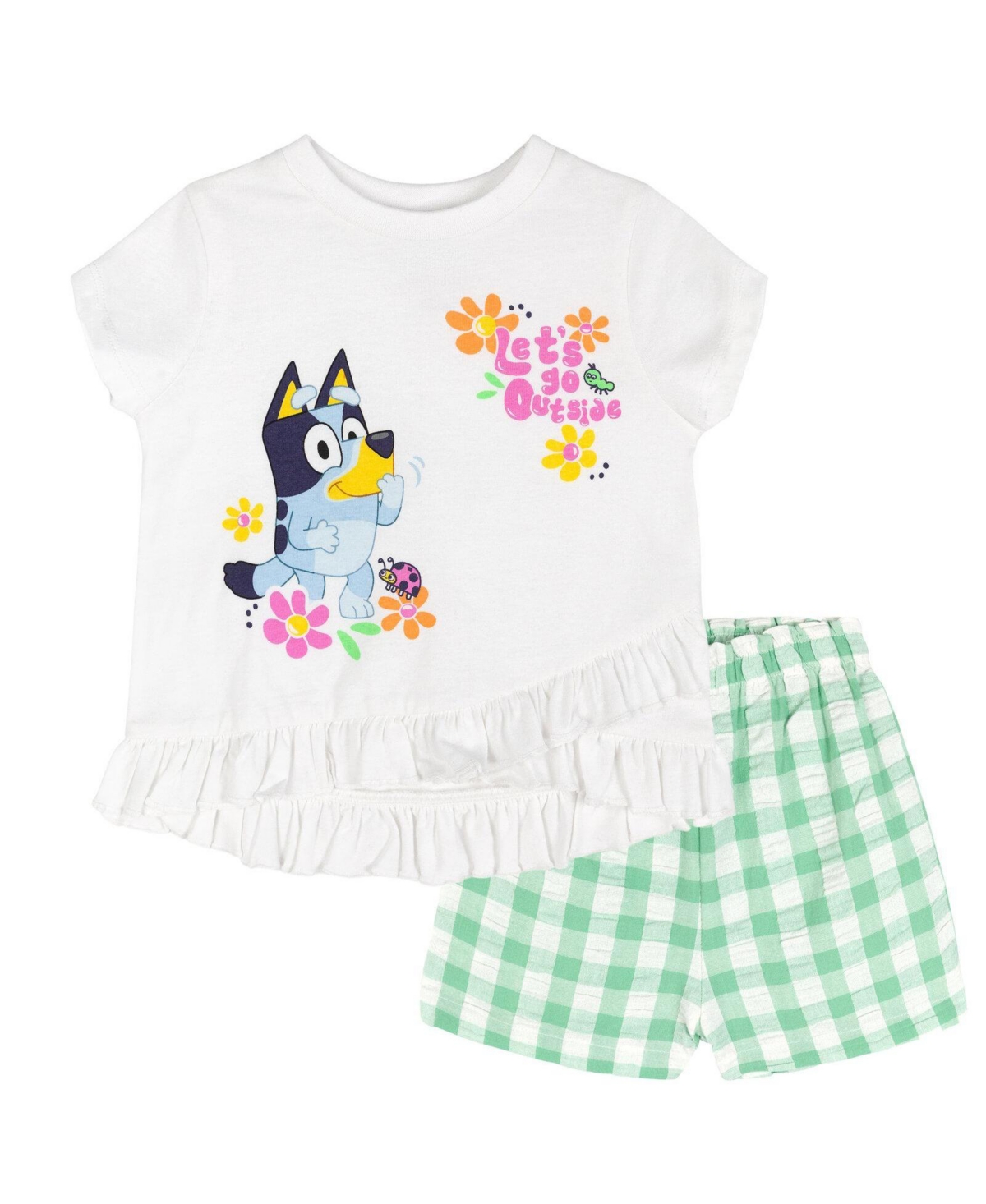 Click here for Bluey Toddler Girls T-Shirt and Chambray Shorts Ou... prices