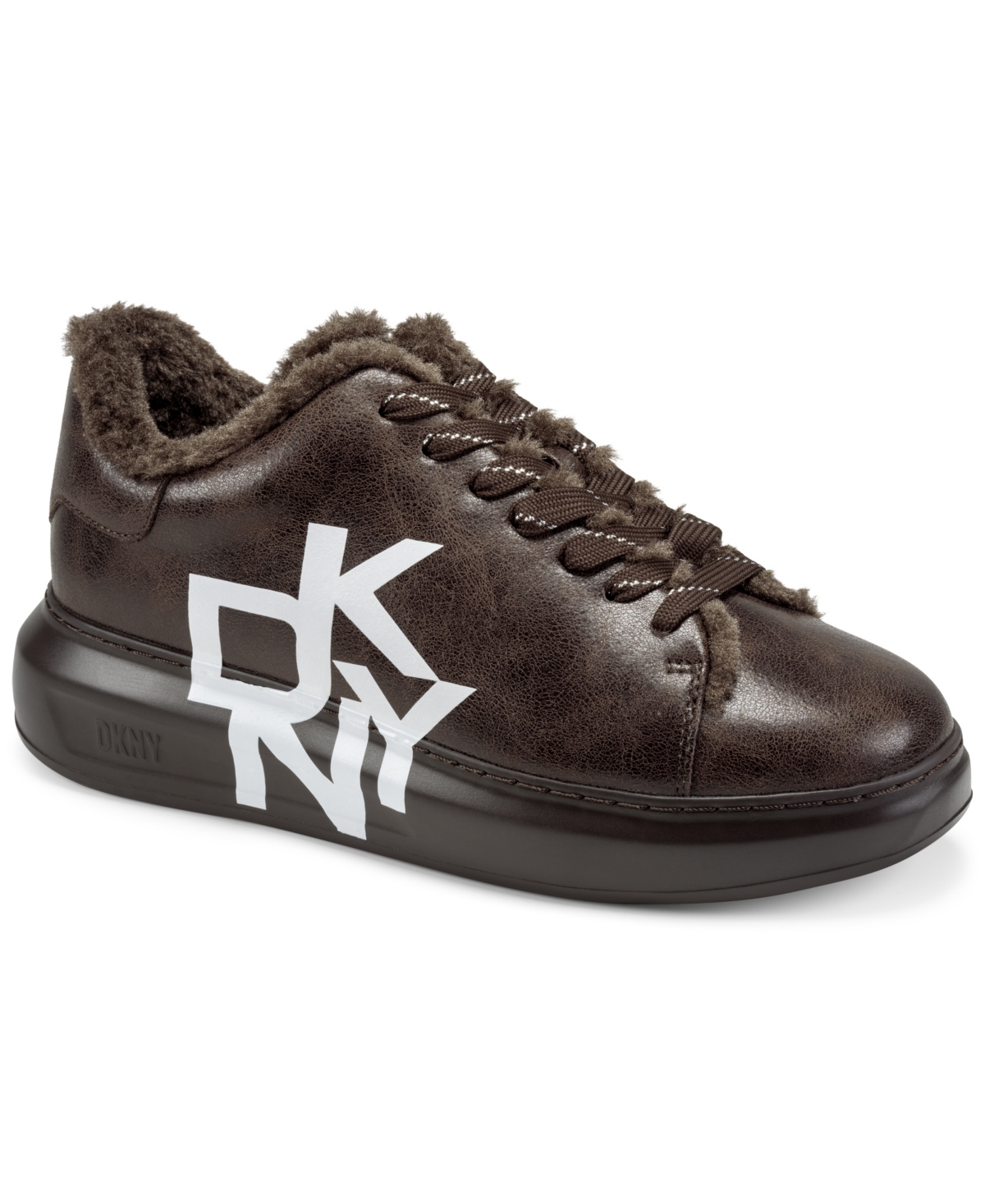 Click here for Dkny Womens Keira Lace-Up Sneakers - Brown prices