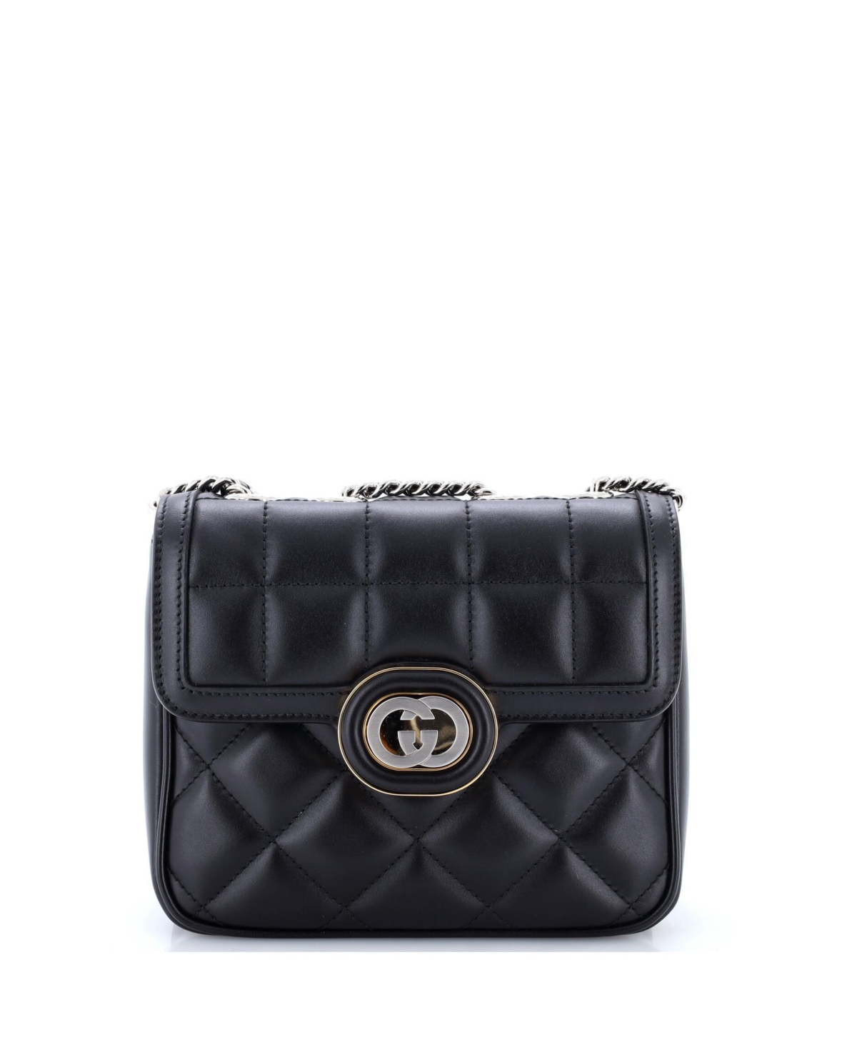 Click here for Pre-Owned Gucci Mini Deco Chain Flap Bag Mixed Mat... prices