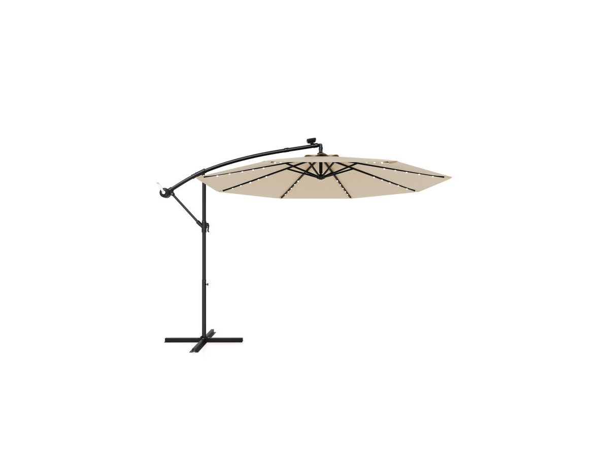 Click here for Clihome 10 Feet Solar Offset Hanging Umbrella with... prices