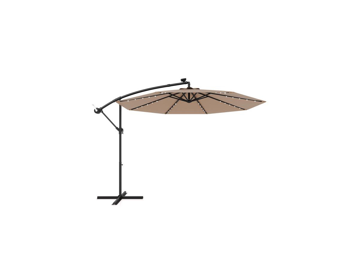 Click here for Clihome 10 Feet Solar Offset Hanging Umbrella with... prices