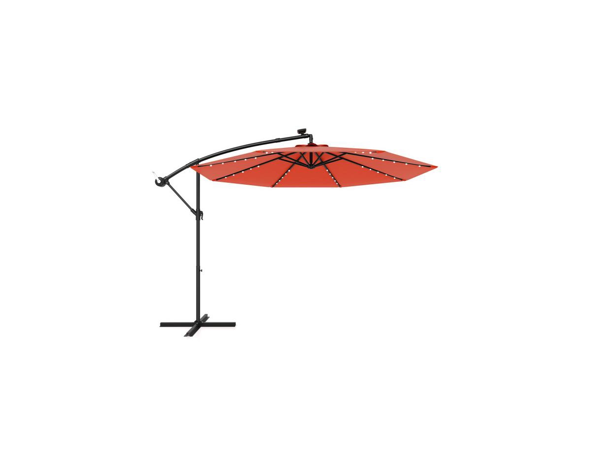 Click here for Clihome 10 Feet Solar Offset Hanging Umbrella with... prices