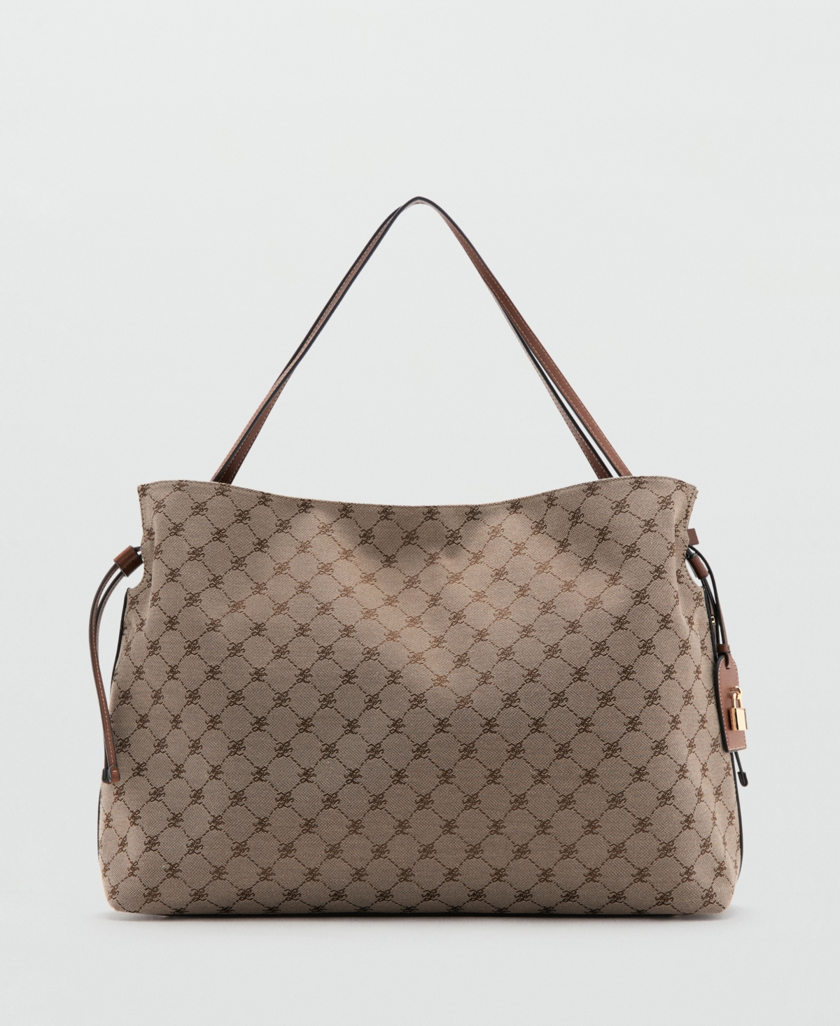Click here for Mango Womens Jacquard Bucket Bag - Medium Brown prices
