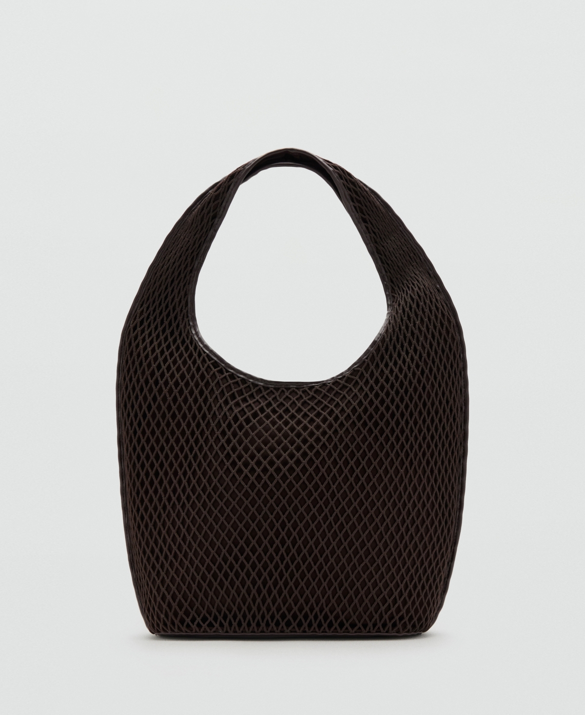 Click here for Mango Womens Mesh Bucket Bag - Dark Brown prices