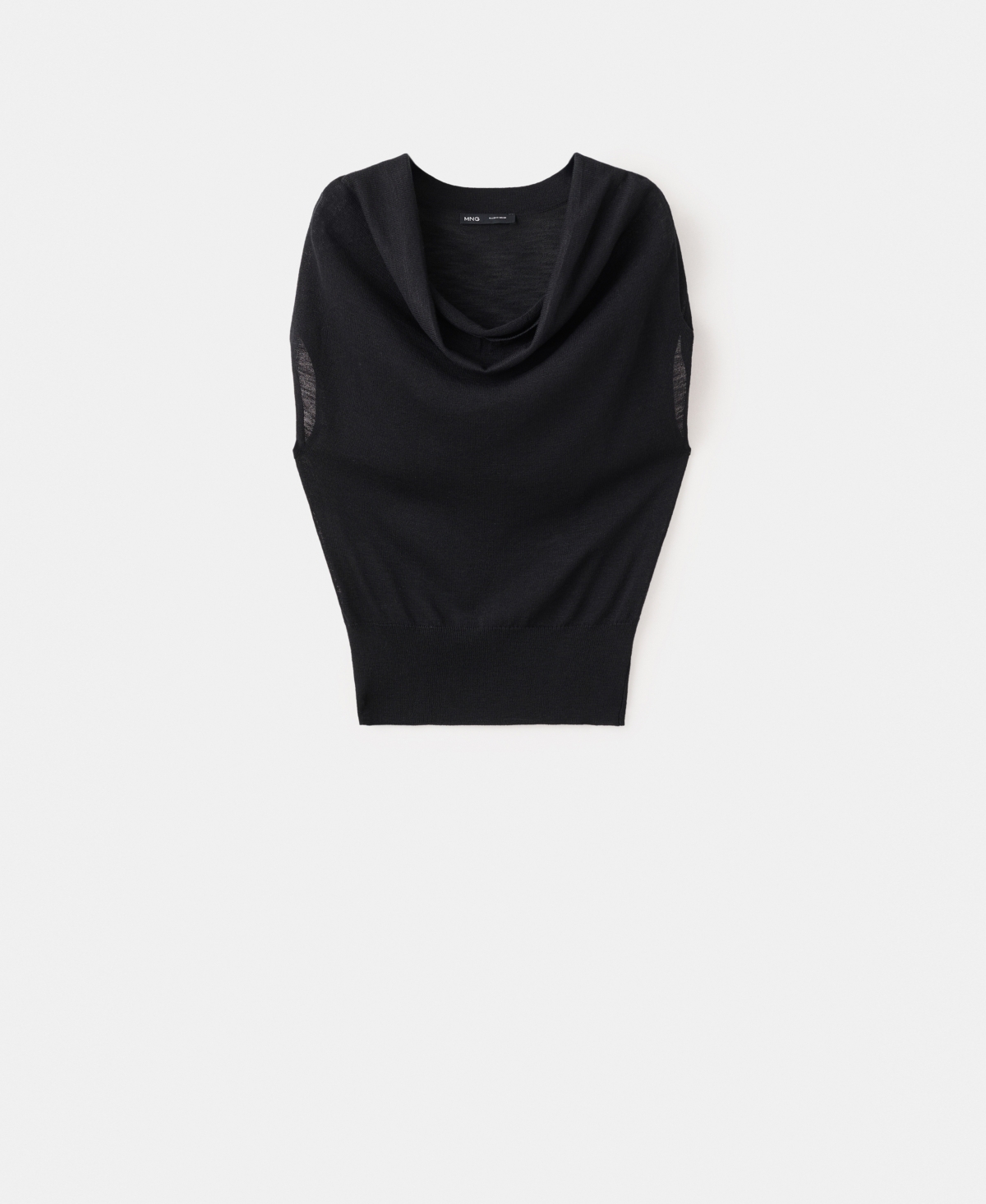 Click here for Mango Womens Draped Neck Knitted Sweater - Black prices