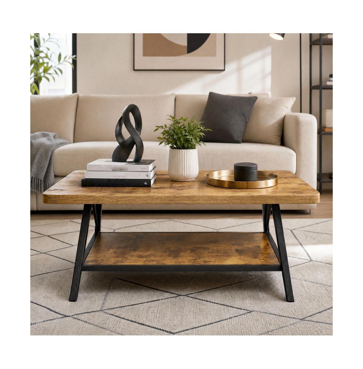 Click here for homfan Wood Coffee Table Indoor Outdoor Table with... prices