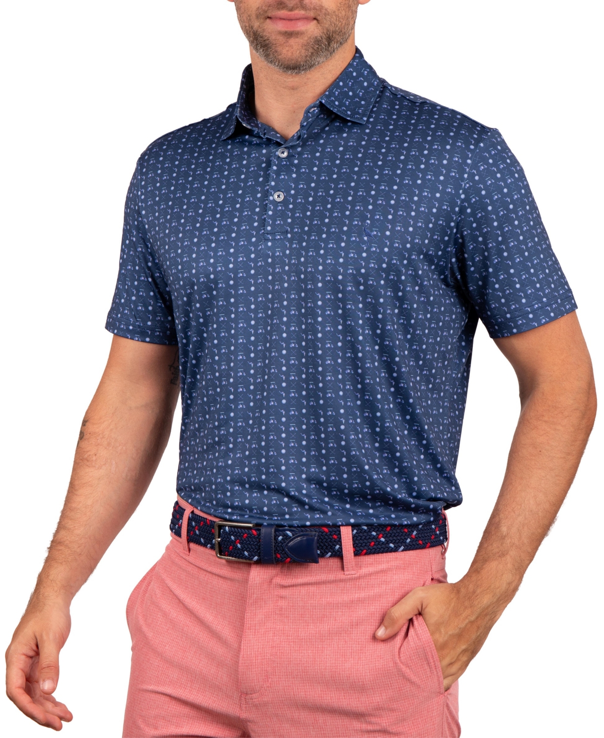 Click here for TailorByrd Mens Golf Carts Performance Polo - Deni... prices