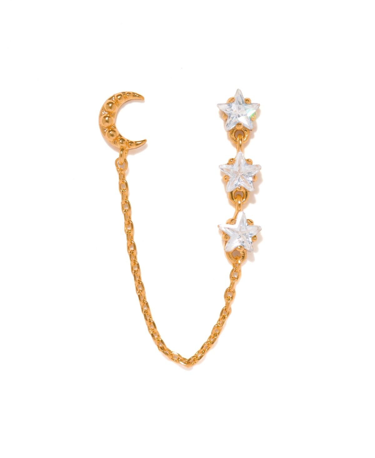 Click here for Girls Crew Crystal Lunar Link Double Stud Earrings... prices