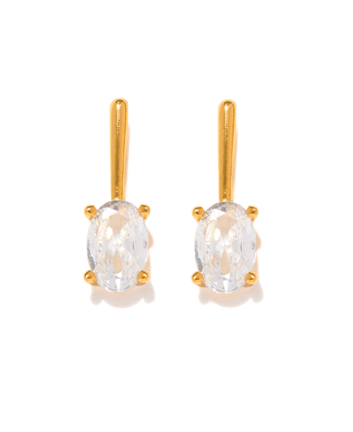 Click here for Girls Crew Crystal Cancun Oval Bar Stud Earrings -... prices