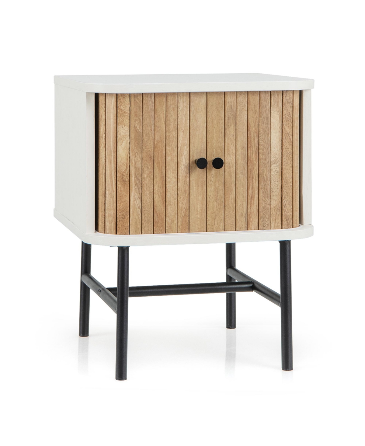 Click here for Costway Sliding Door Nightstand Mid-century Modern... prices