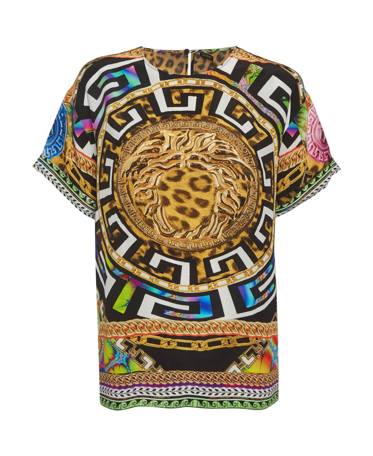 Click here for Pre-Owned Versace Womens Amplified Print Silk Tuni... prices