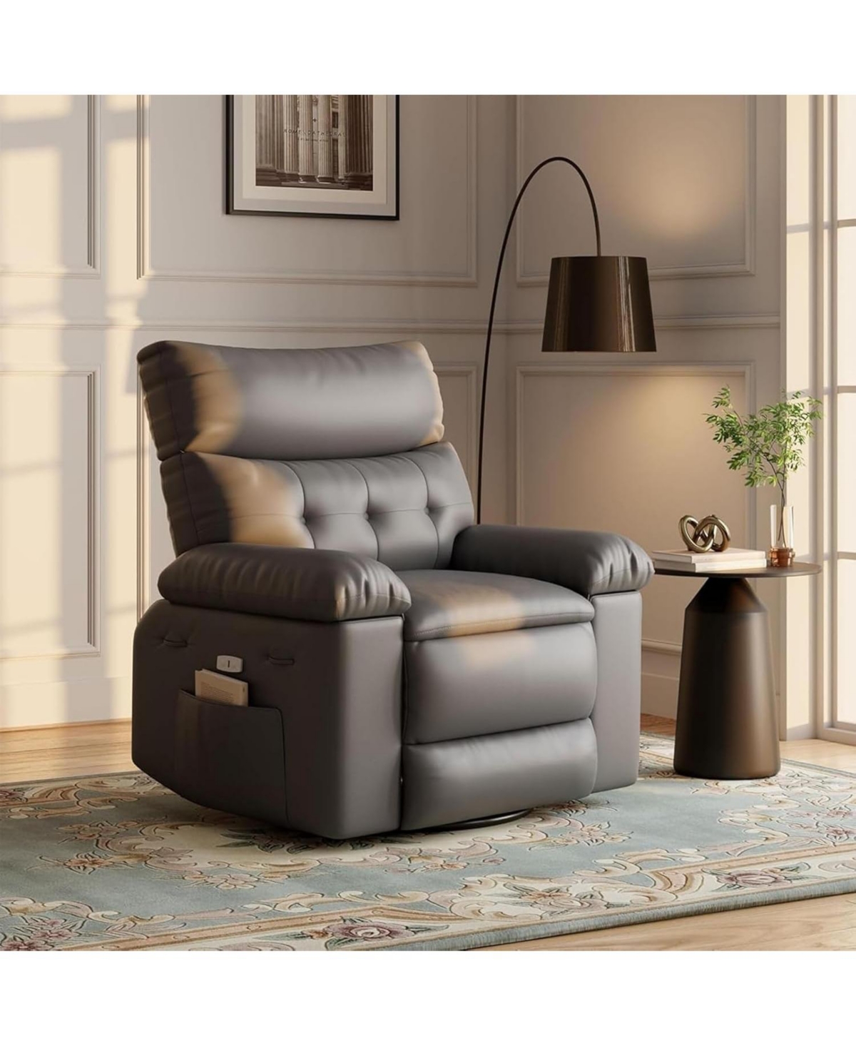 Click here for gaomon 360degree(s) Rocker Swivel Recliner Pu Leat... prices