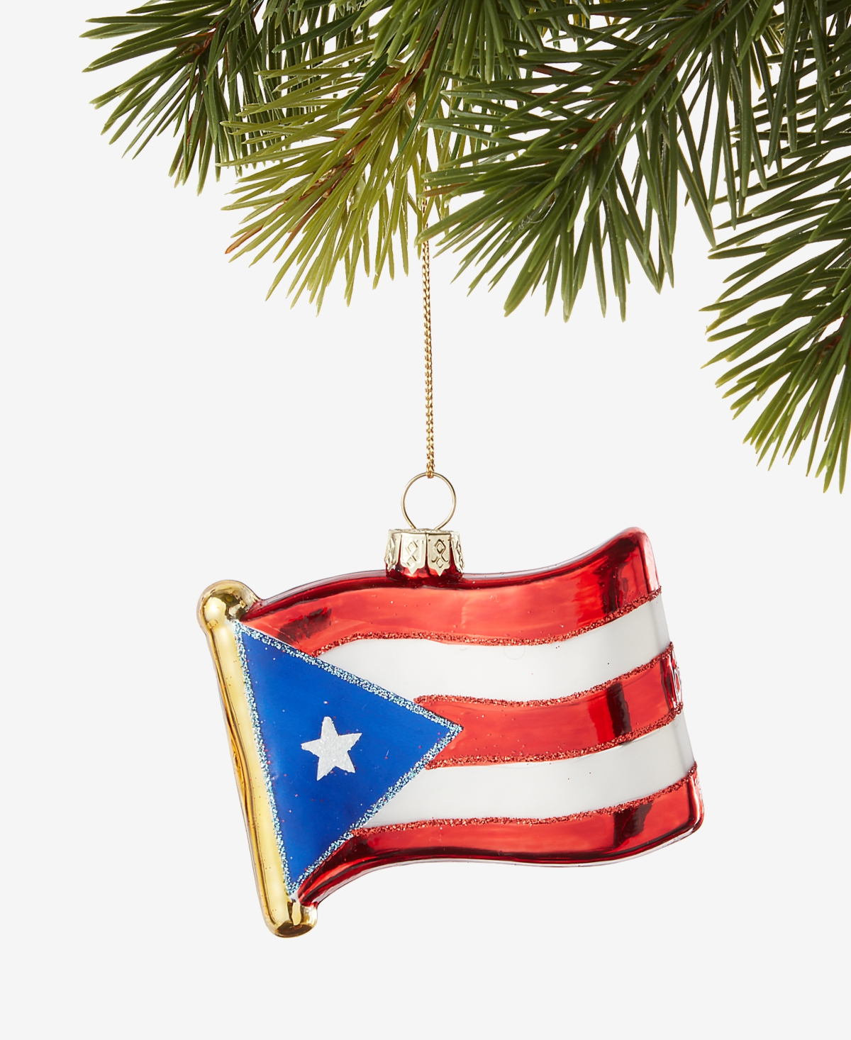 Click here for Holiday Lane Feliz Navidad Glass Flag Ornament  Ex... prices