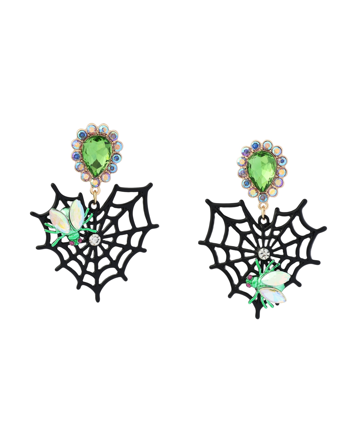 Click here for Betsey Johnson Faux-Stone Halloween Spiderweb Hear... prices
