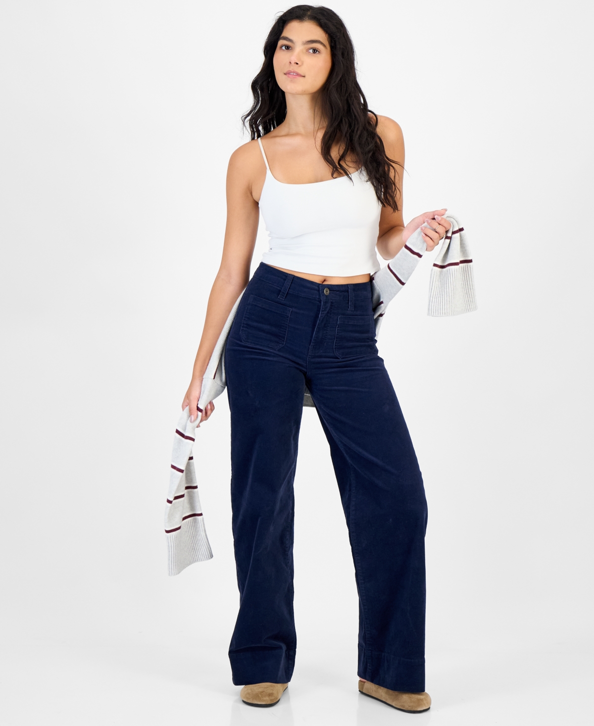 Click here for Celebrity Pink Juniors High-Rise Wide-Leg Corduroy... prices