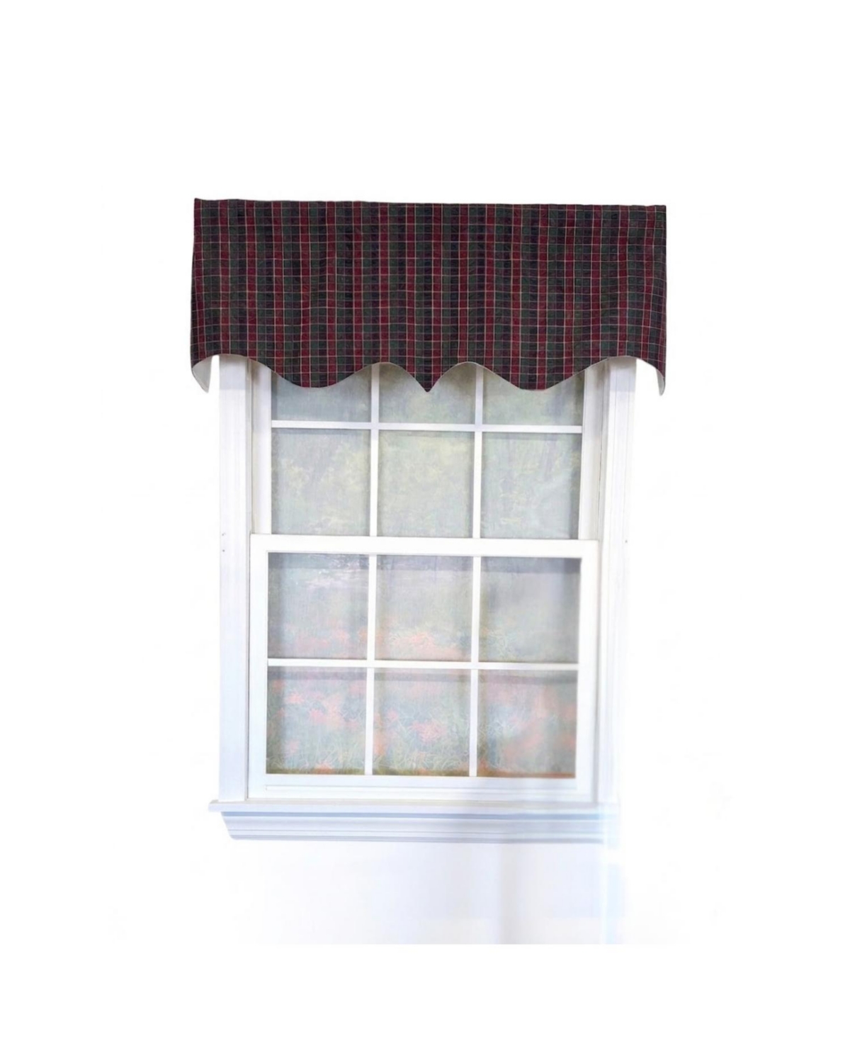 Click here for Rlf Home Tiffany Check Regal Window Valance 100 Co... prices