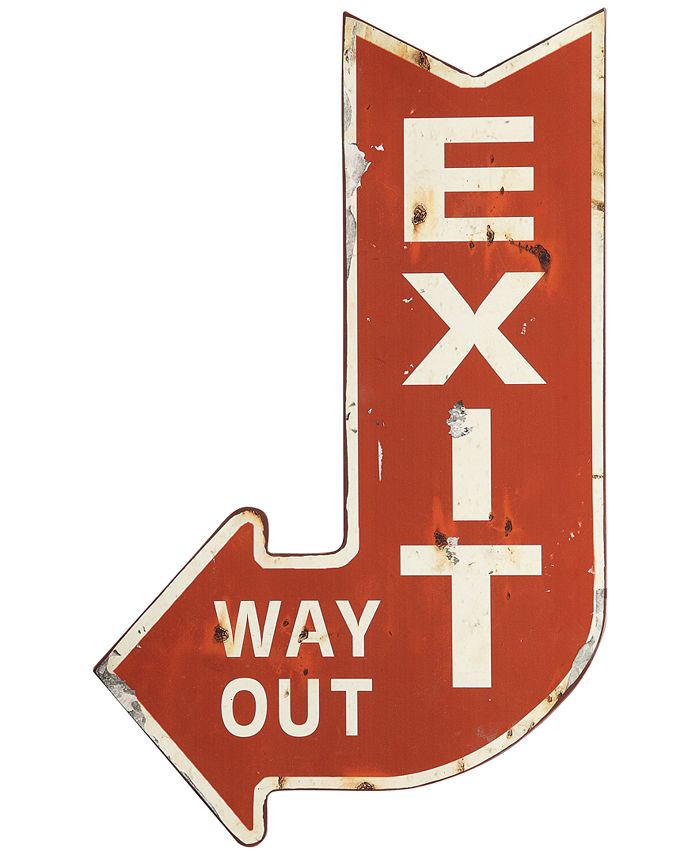 3R Studio Metal Exit Sign Wall Art - Macy's