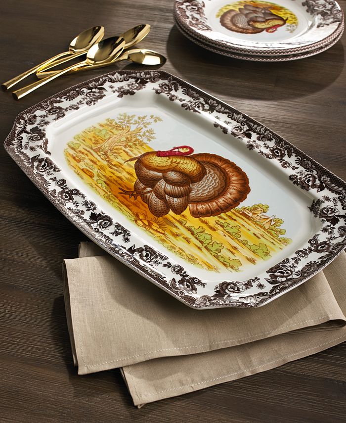 Spode Woodland Turkey Rectangular Platter - Macy's