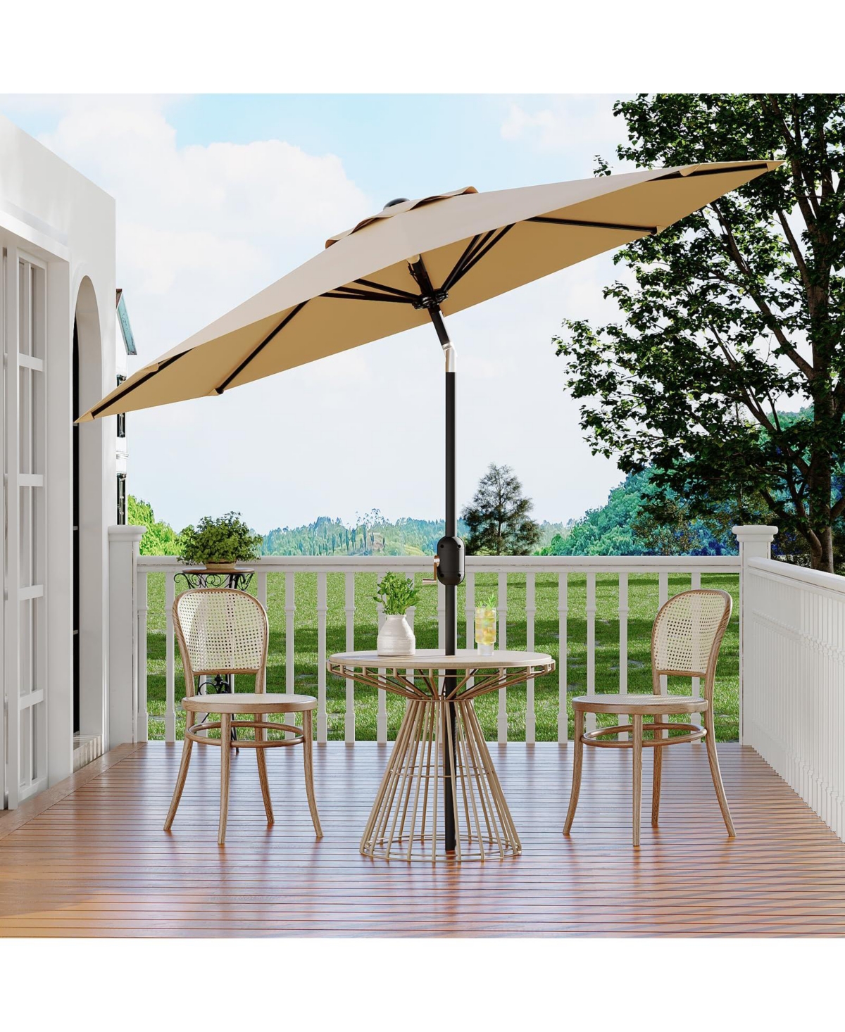 Click here for gaomon Solar Patio Umbrella with 40 Led Lights and... prices
