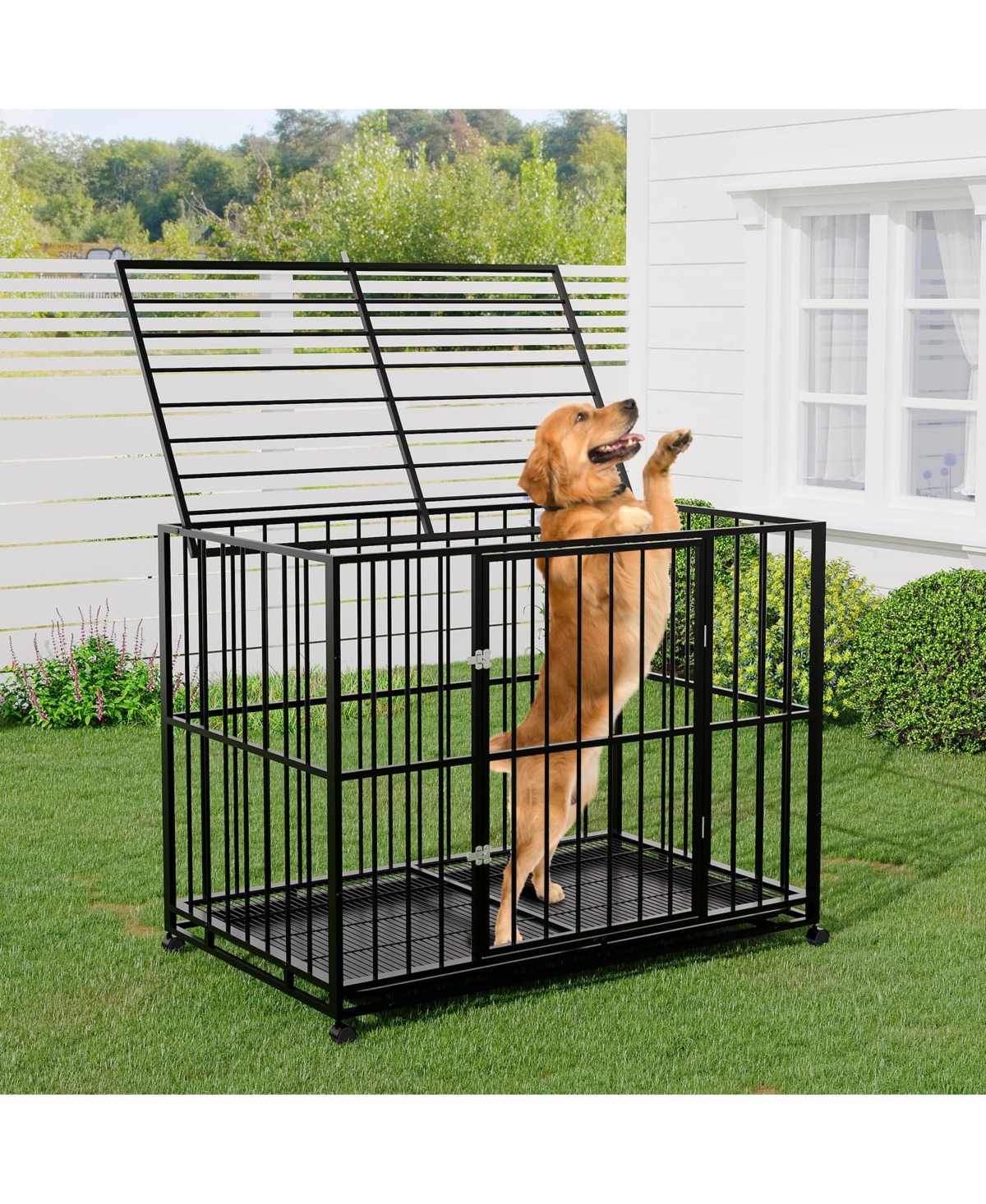 Click here for homfan Heavy Duty Stainless Steel Dog Crate with W... prices