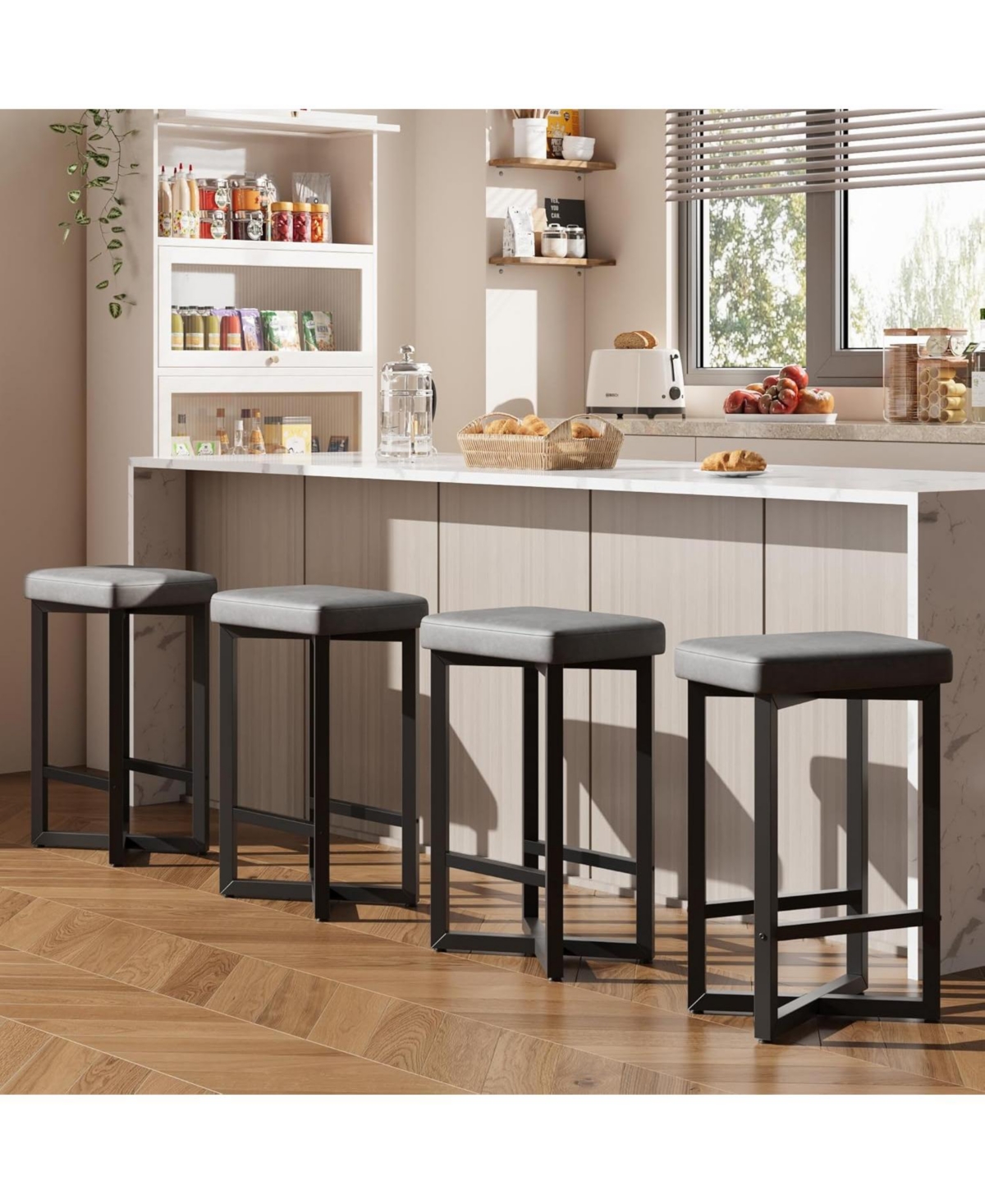 Click here for gaomon Set of 4 24.6 Inch Counter Height Backless... prices