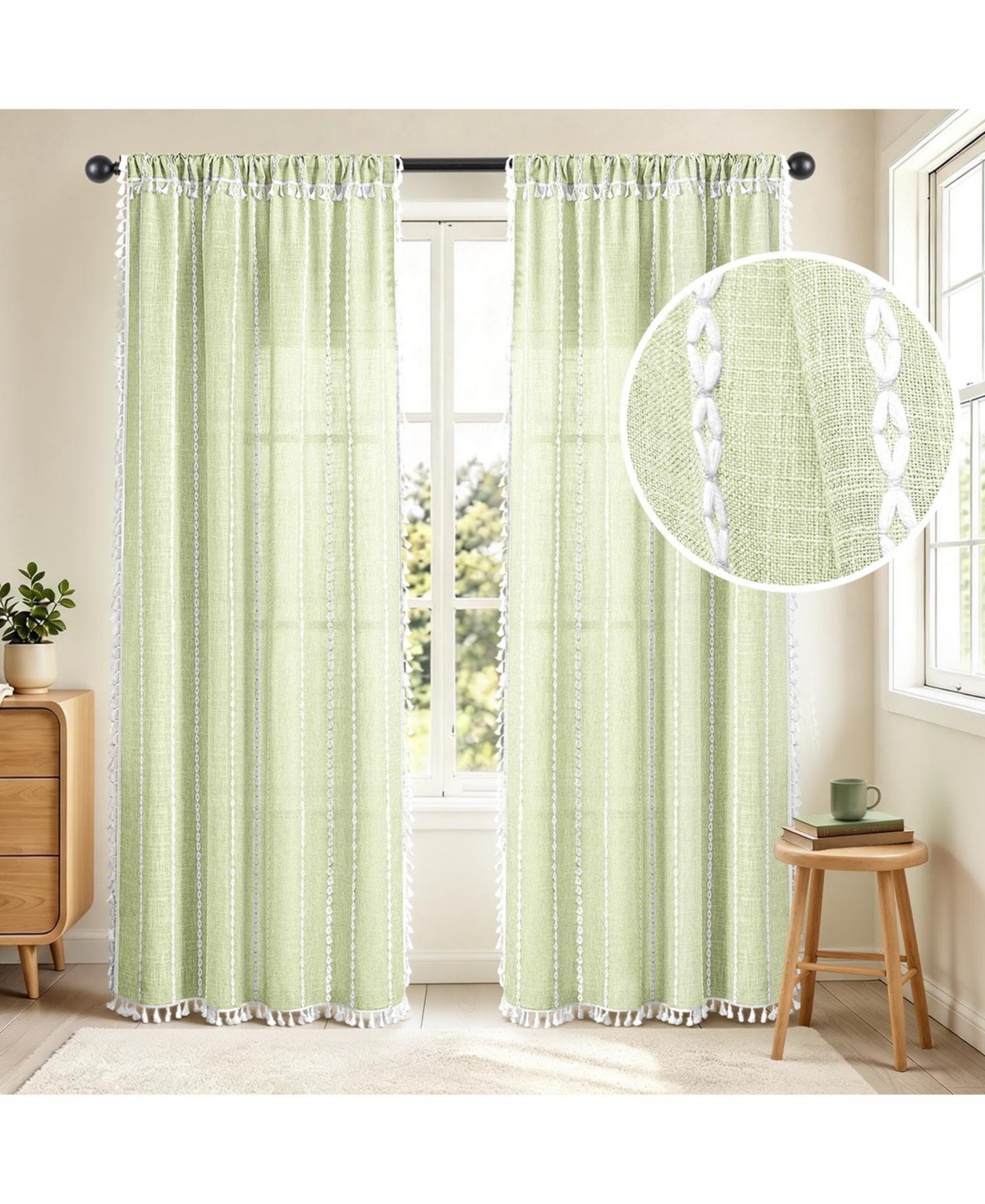 Click here for Awesome Home Casual Fringe Light Filtering Curtain... prices