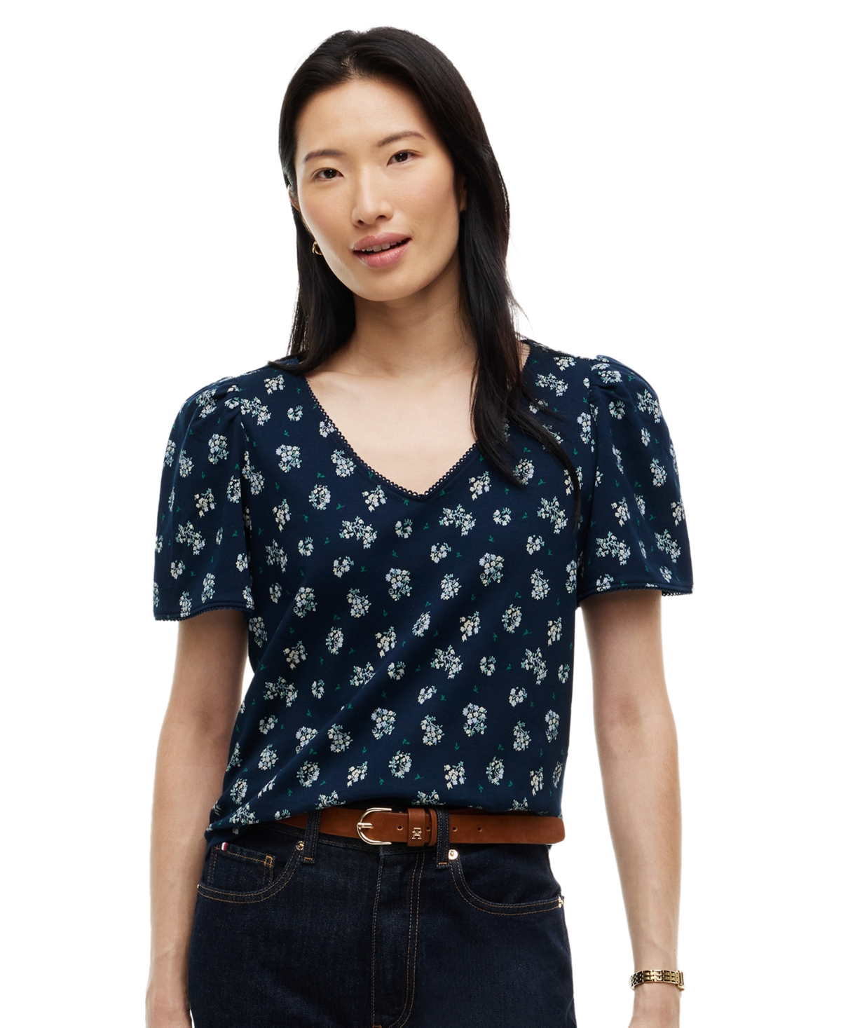 Click here for Tommy Hilfiger Womens Printed Contrast Trim Puff-S... prices
