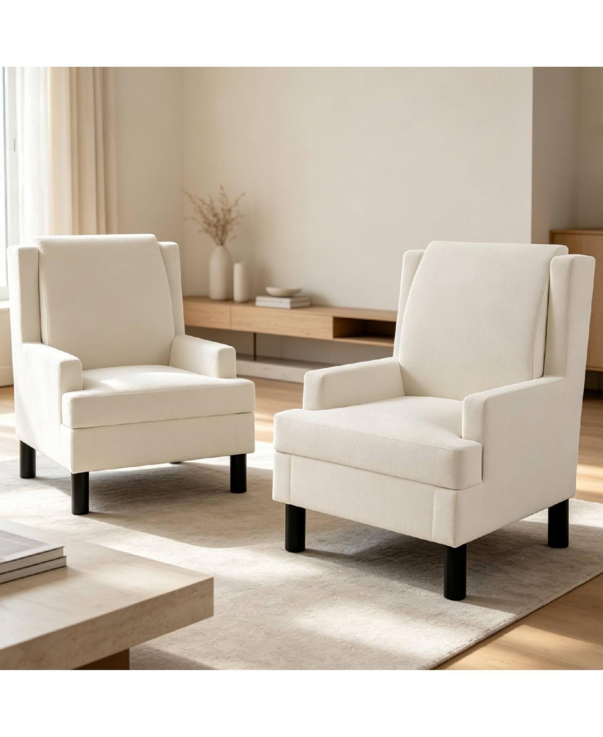 Click here for Gaomon 2 Pcs Upholstered Wingback Accent Chair  Mo... prices
