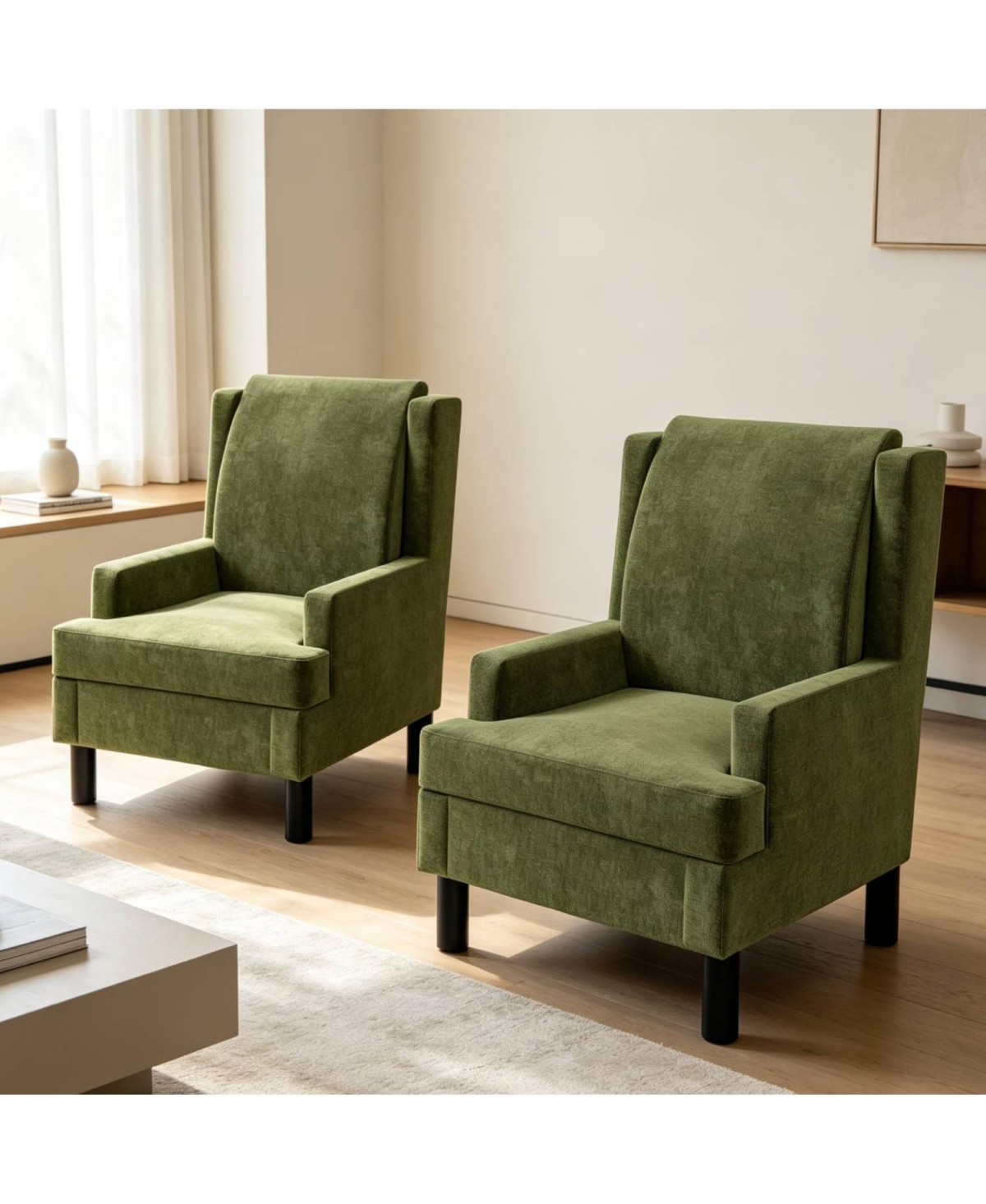 Click here for Gaomon 2 Pcs Upholstered Wingback Accent Chair  Mo... prices