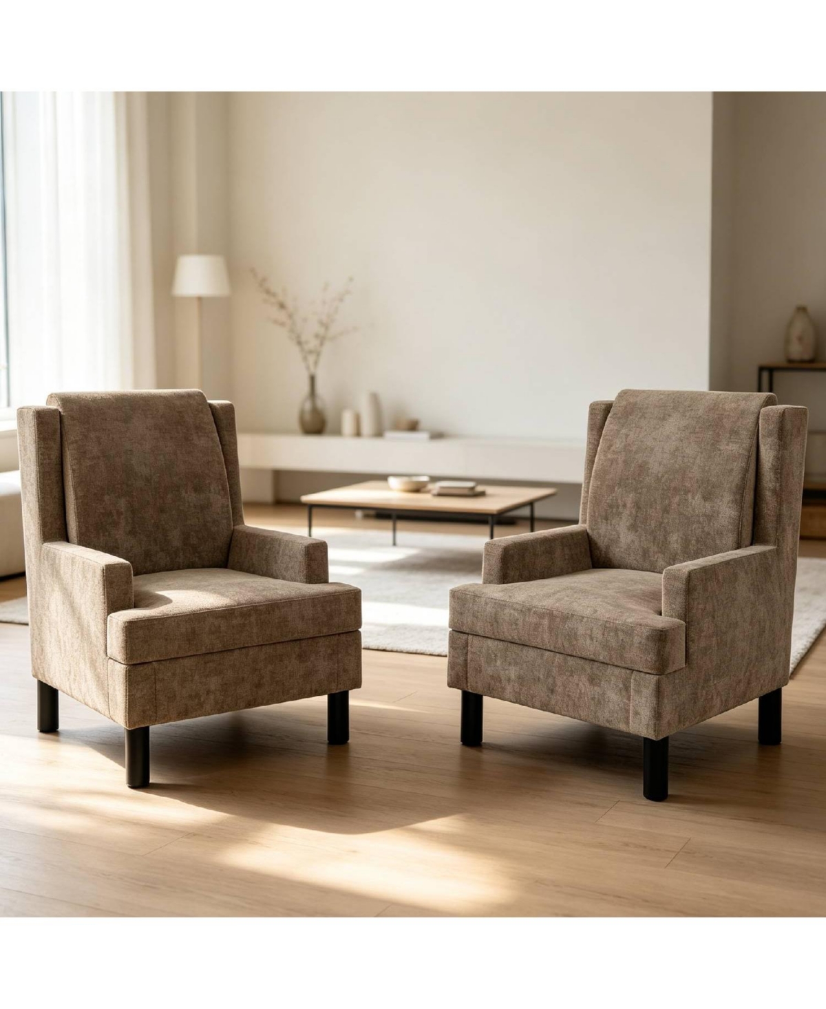 Click here for Gaomon 2 Pcs Upholstered Wingback Accent Chair  Mo... prices