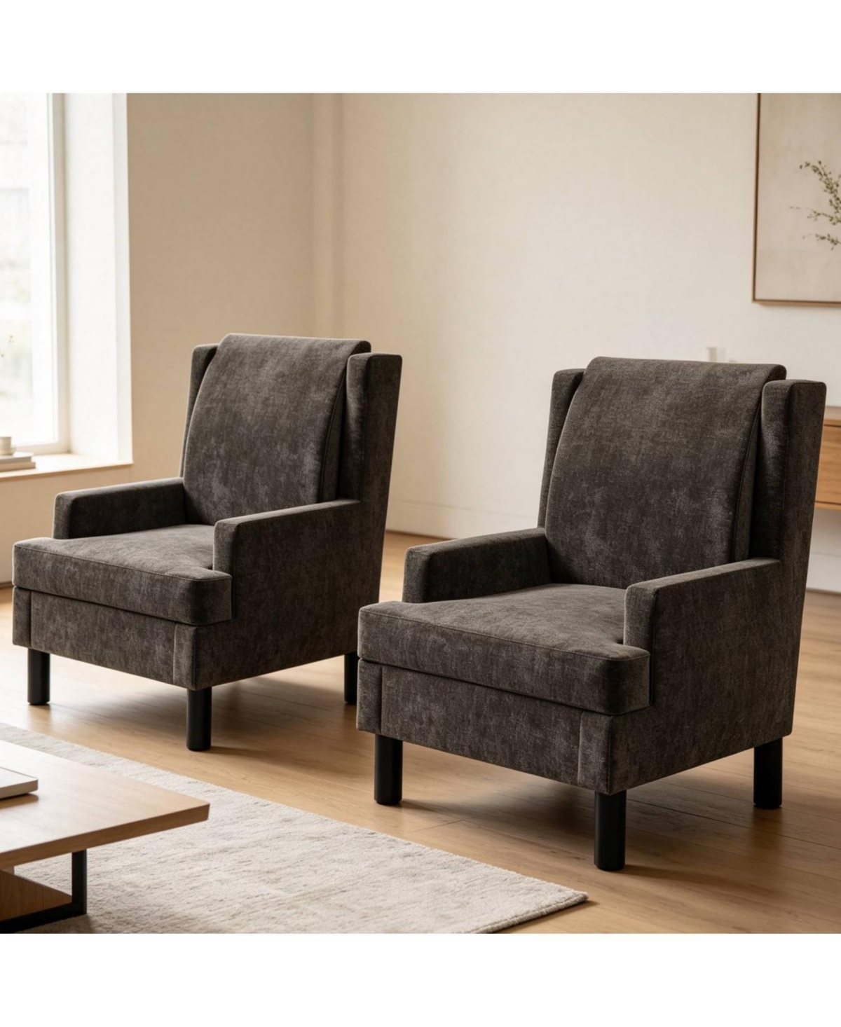 Click here for Gaomon 2 Pcs Upholstered Wingback Accent Chair  Mo... prices