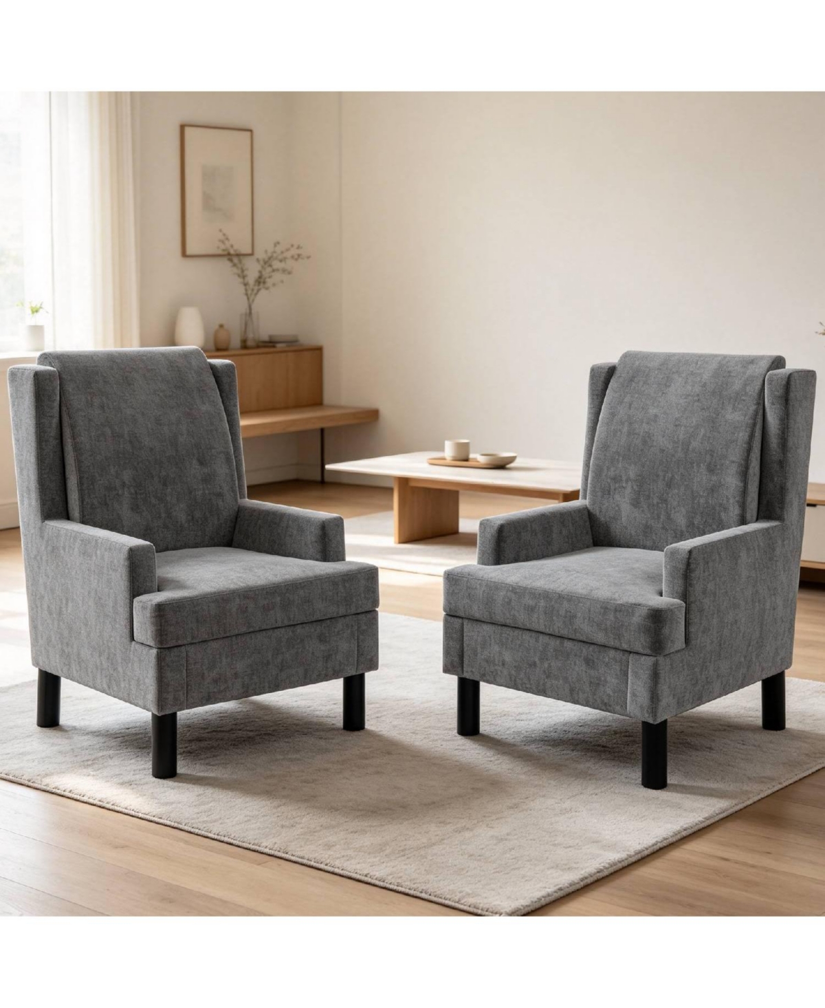 Click here for Gaomon 2 Pcs Upholstered Wingback Accent Chair  Mo... prices