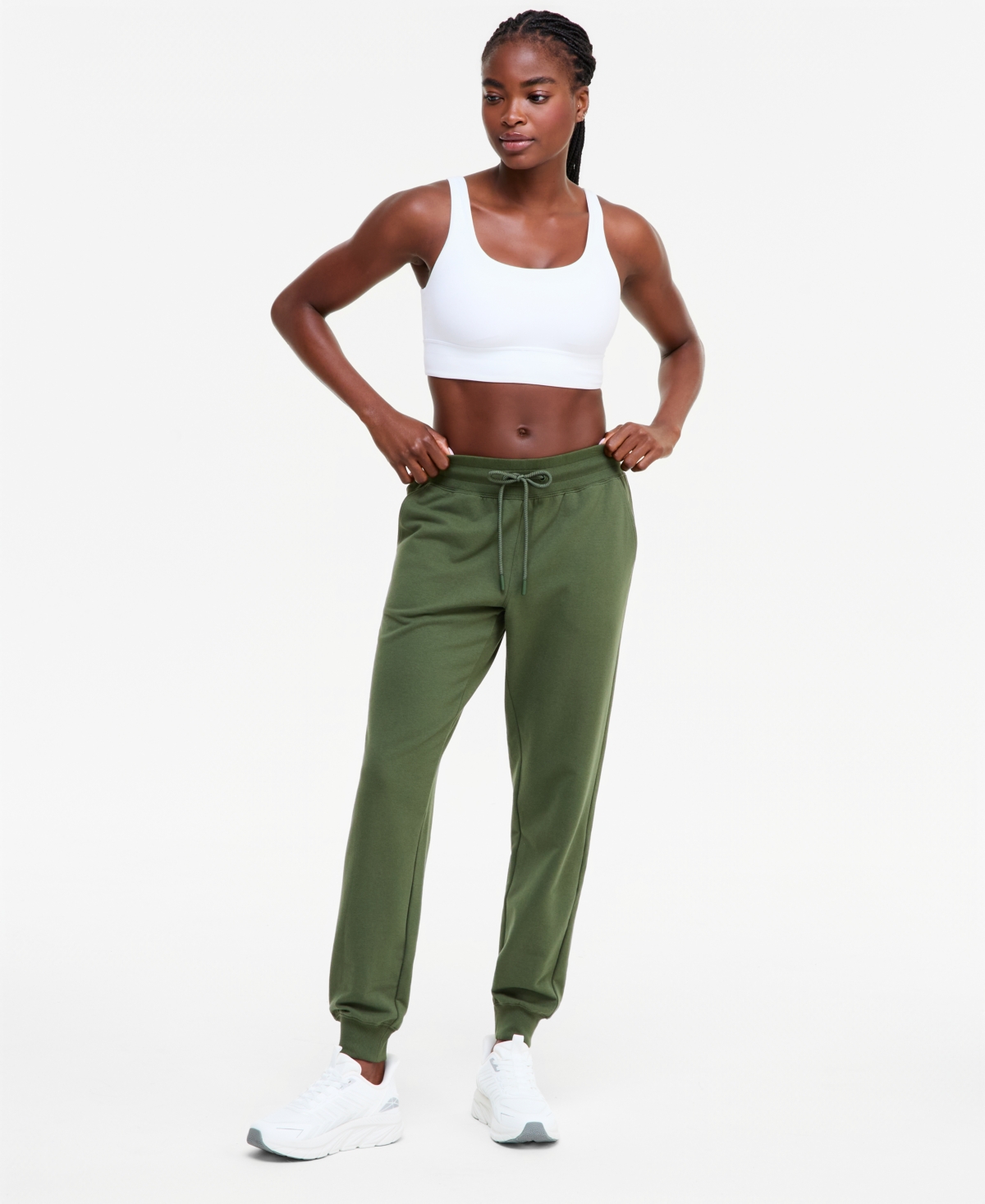 Click here for Id Ideology Womens Relaxed High-Rise Fleece Jogger... prices