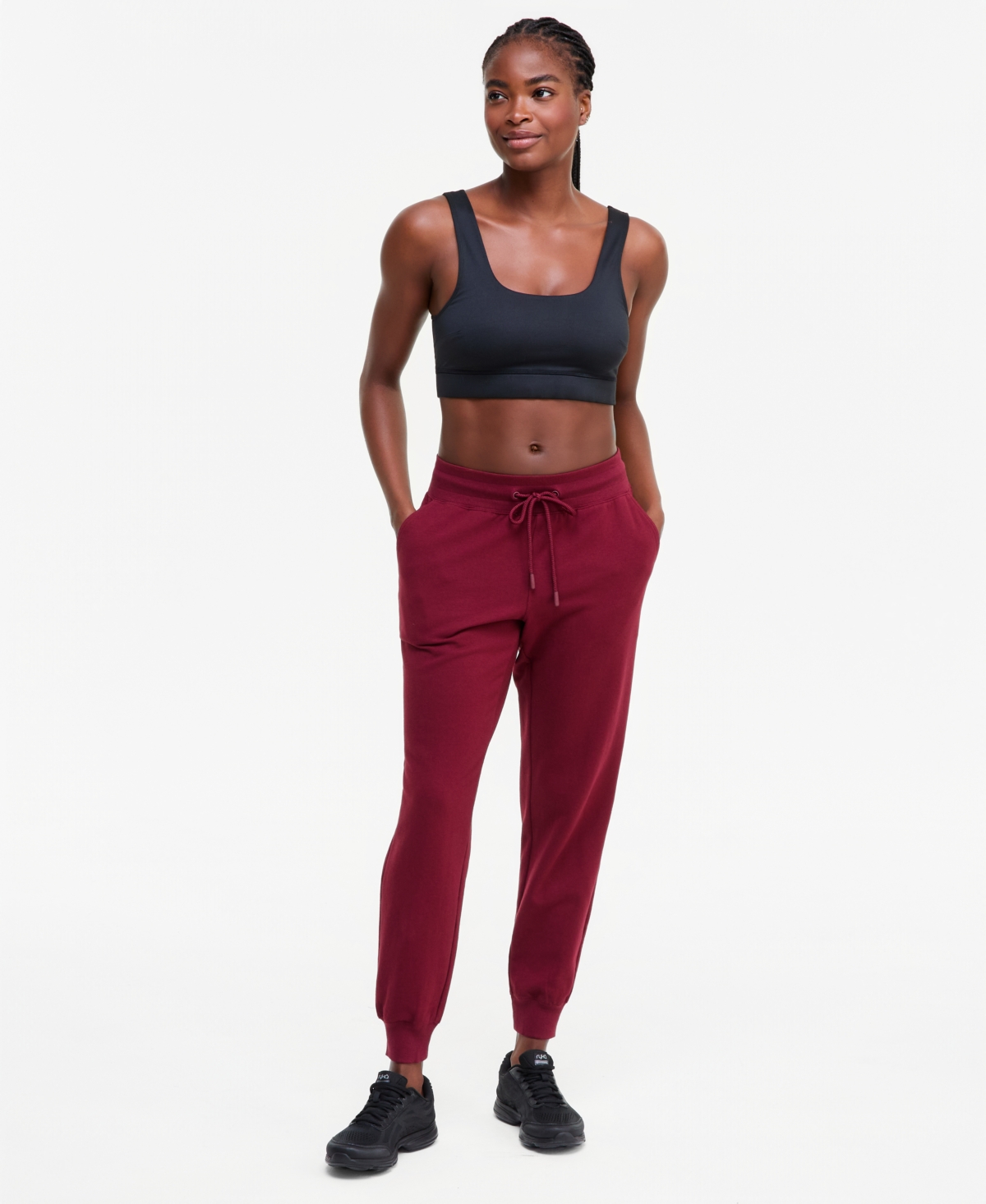 Click here for Id Ideology Womens Relaxed High-Rise Fleece Jogger... prices