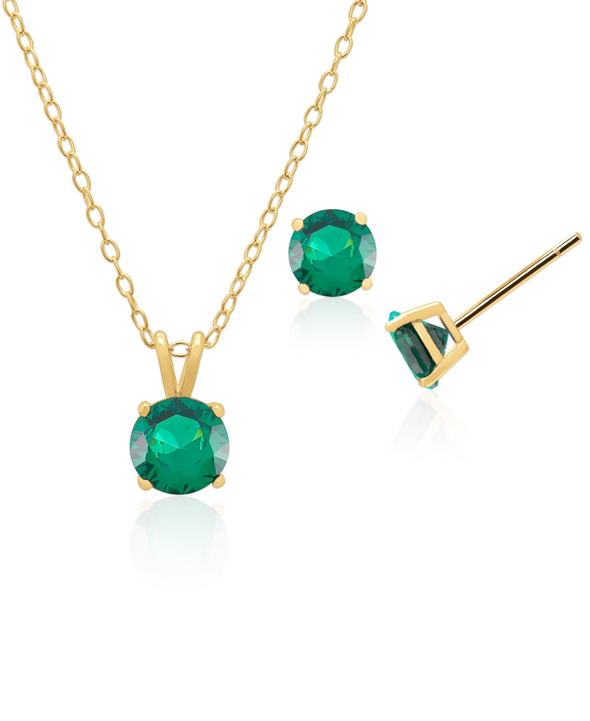 Click here for Macys Simulated Sapphire Solitaire Round Pendant N... prices