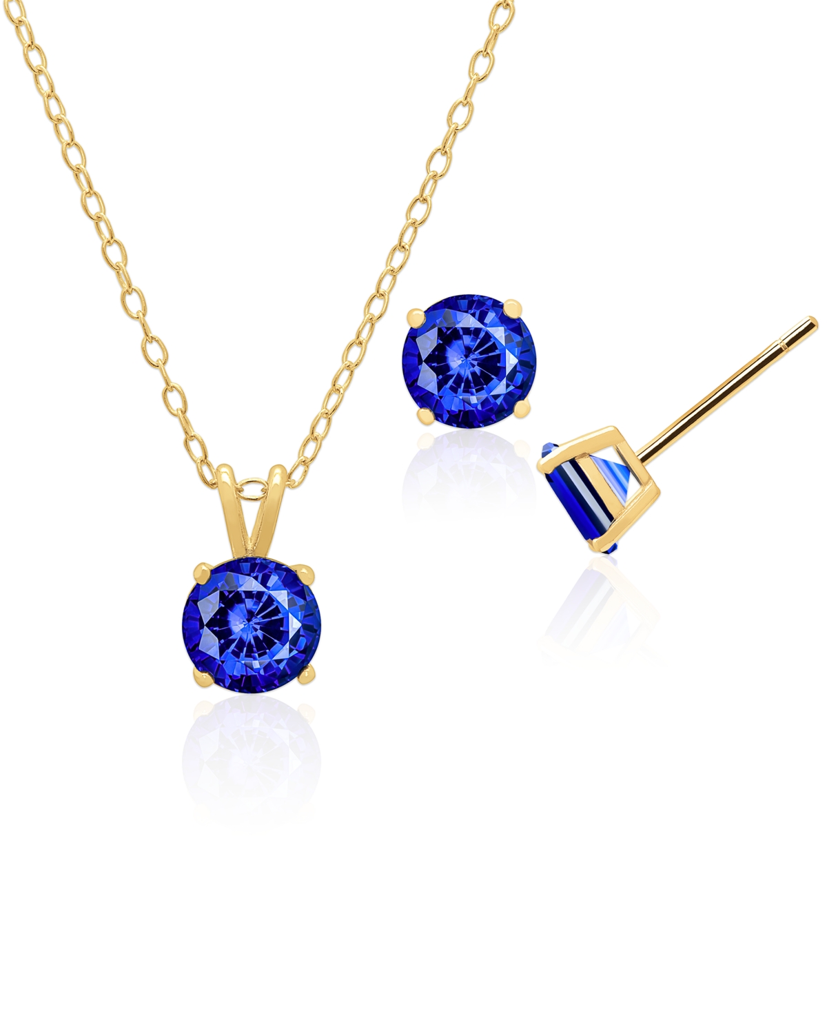 Click here for Macys Simulated Sapphire Solitaire Round Pendant N... prices