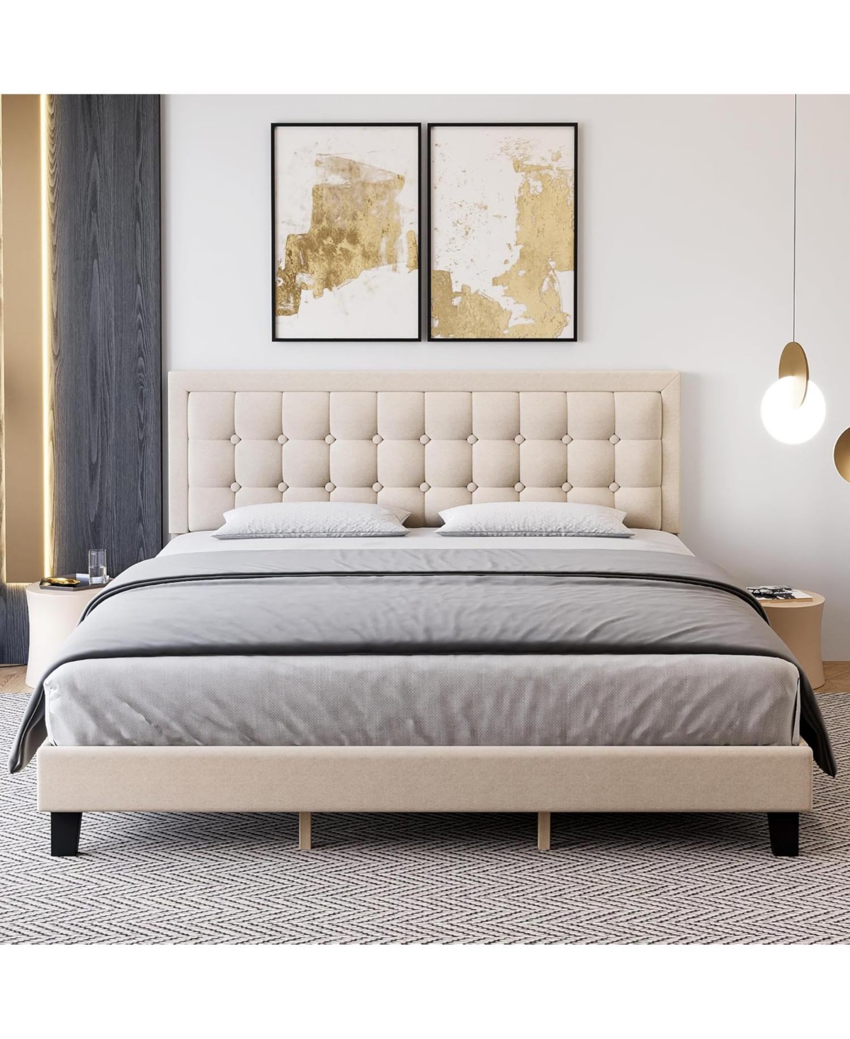 Click here for gaomon Bed Frame with Adjustable Headboard  Uphols... prices