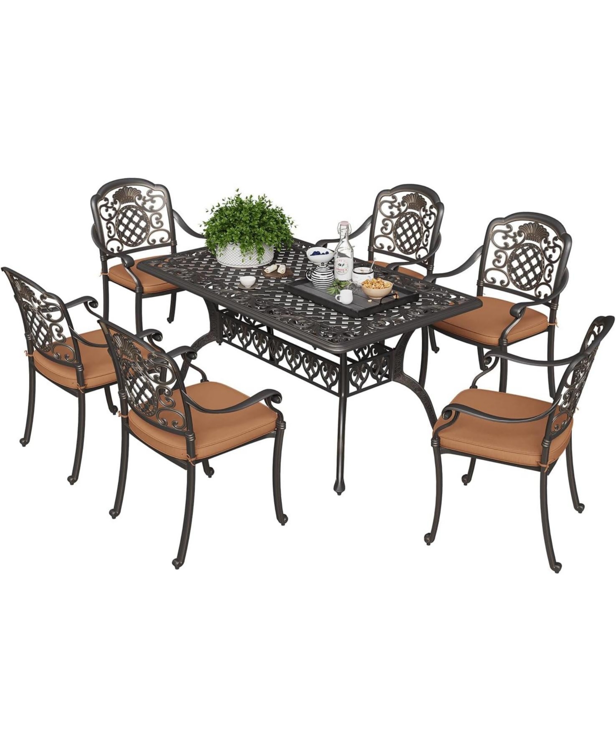 Click here for gaomon 59.06 Cast Aluminum Outdoor Dining Table fo... prices