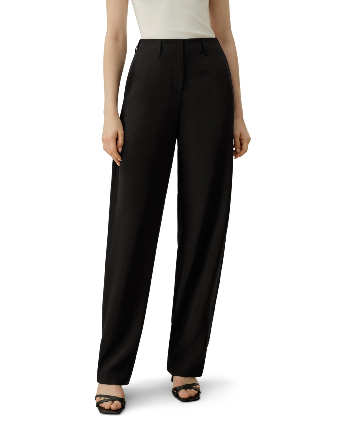 Click here for Lilysilk Womens Curved Seam Silk Crepe Pants - Bla... prices